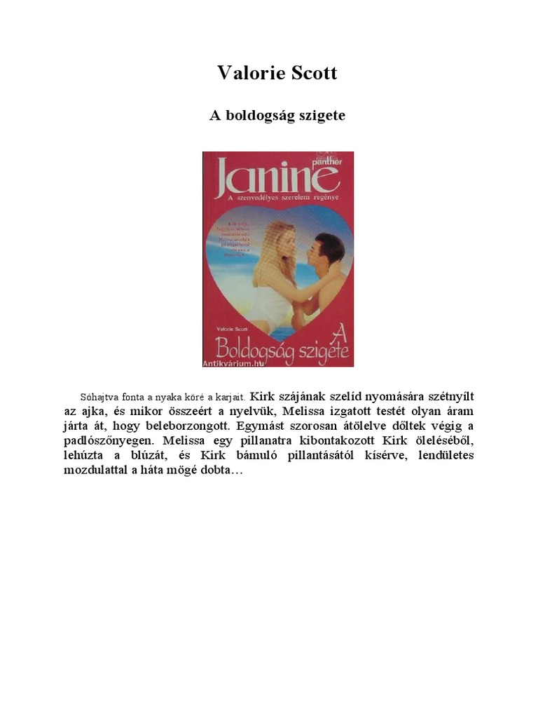 Janine 01. Valorie Scott A boldogság szigete | PDF