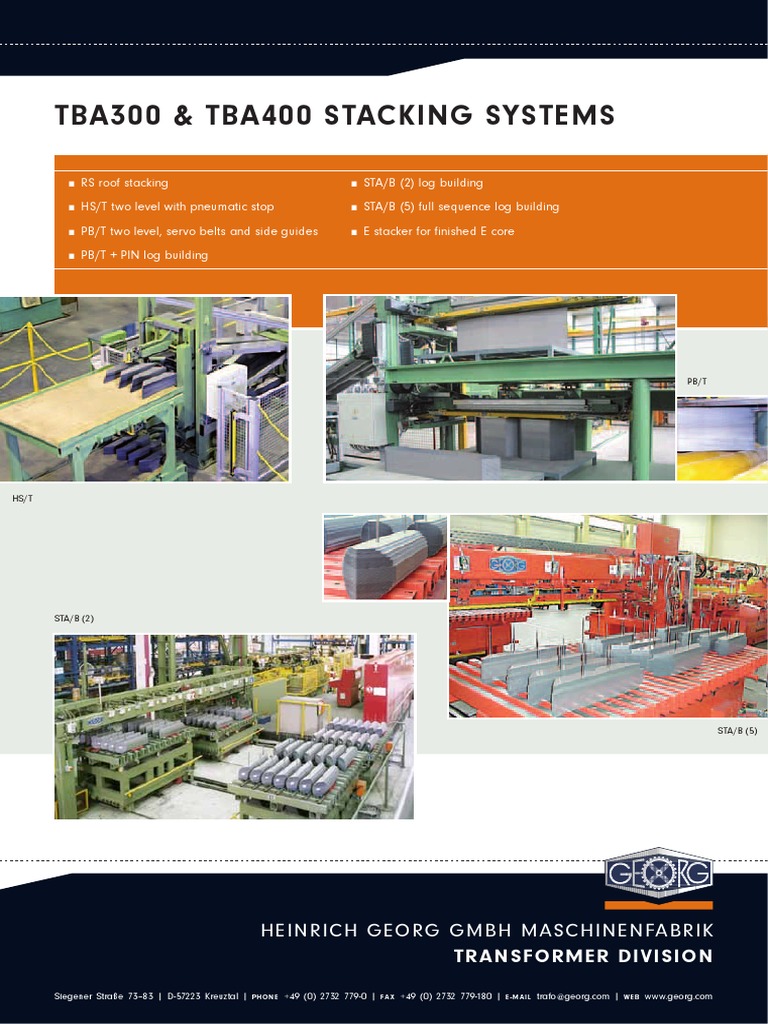TBA400 Stacking Systems Overview | PDF