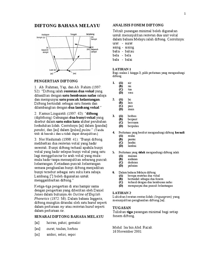 Diftong BM | PDF