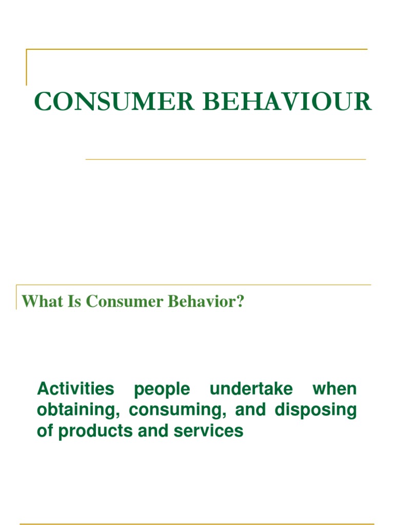 Basic Concepts of Consumer Behaviour | Consumer Behaviour | Behavior