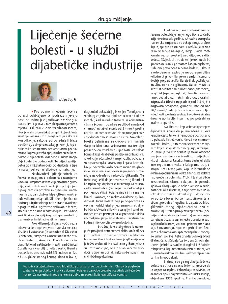 LN 86 Gajski Lijecenje Secerne Bolesti | PDF