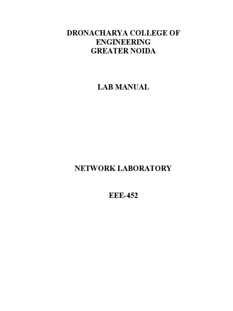 EEE Network Lab | PDF | Network Analysis (Electrical Circuits ...