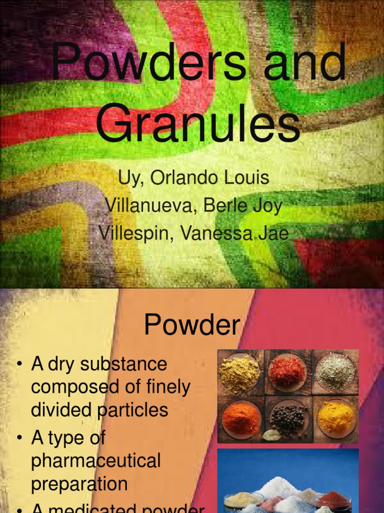 Medicated Powders and Granule Methods | PDF | Powder (Substance ...