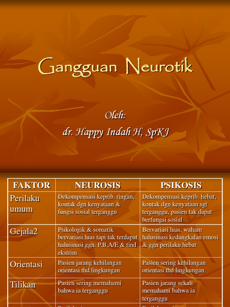 Gangguan Neurotik | PDF | Pengembangan Diri | Kesehatan Holistik