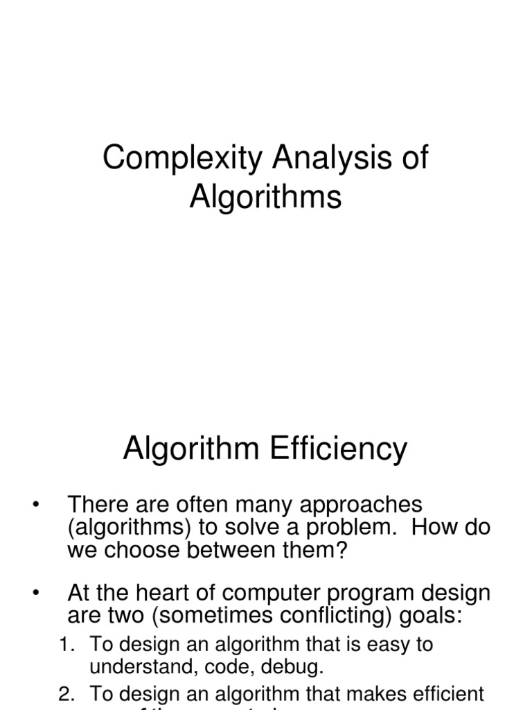 Complexity Analysis Of Algorithms Pdf Computational Complexity Theory Time Complexity