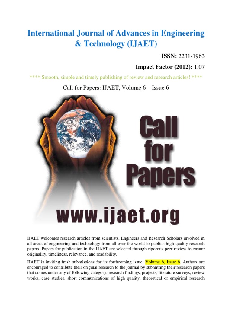 Call For Paper Submission | PDF | Academic Publishing | Academic ...