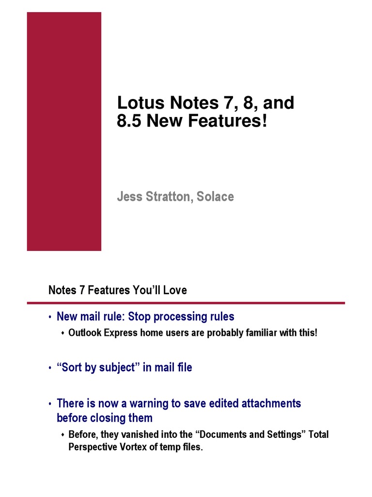 New Features in Lotus Notes 7-8.5 | PDF | Ibm Notes | Gmail