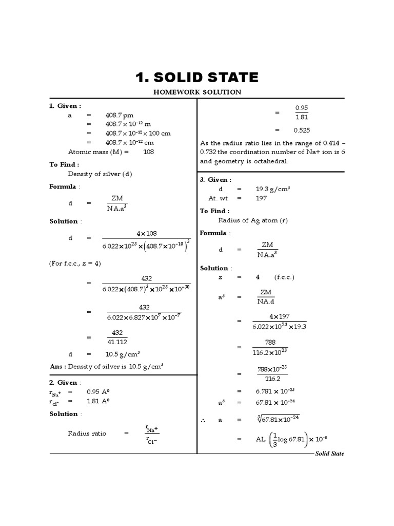 1 Solid State | PDF | Chemical Elements | Chemistry