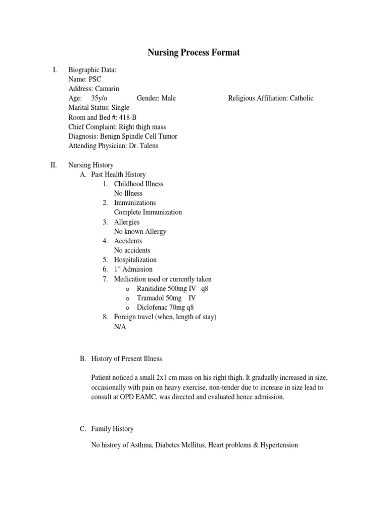 Nursing Process Format Guide | PDF