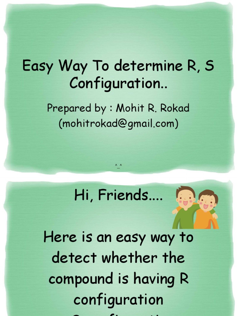 Easy Way To Determine R, S Configuration | PDF | Atoms | Chirality ...