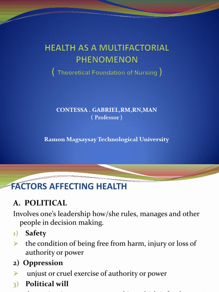 Health As A Multifactorial Phenomenon | PDF | Malnutrition | Diarrhea