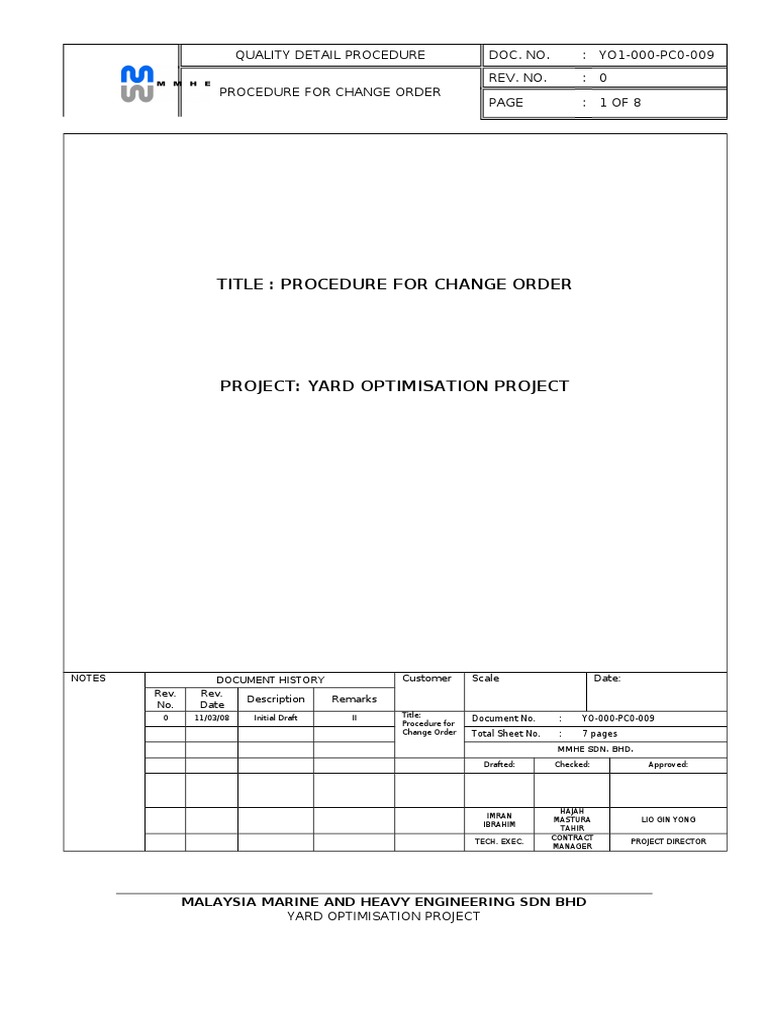 Procedure For Change Order | PDF | Government | Business