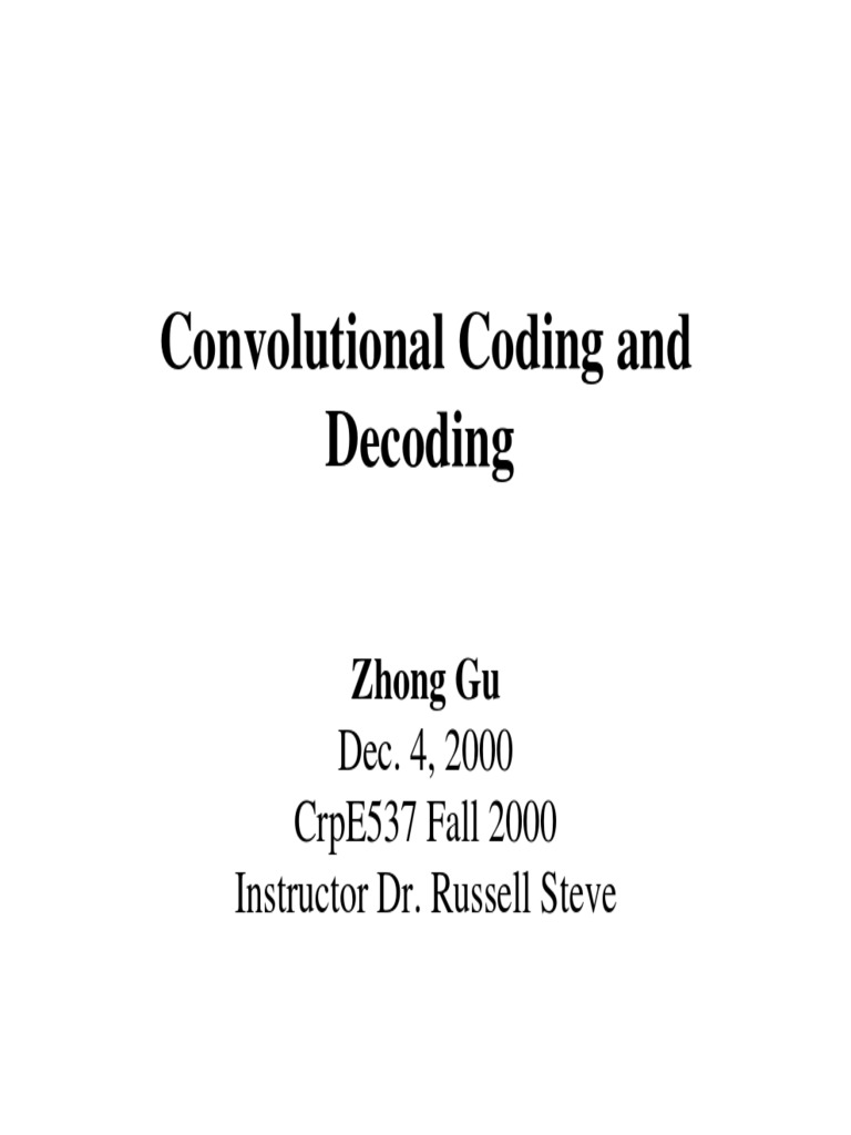Convolutional Code | PDF | Statistical Theory | Algorithms