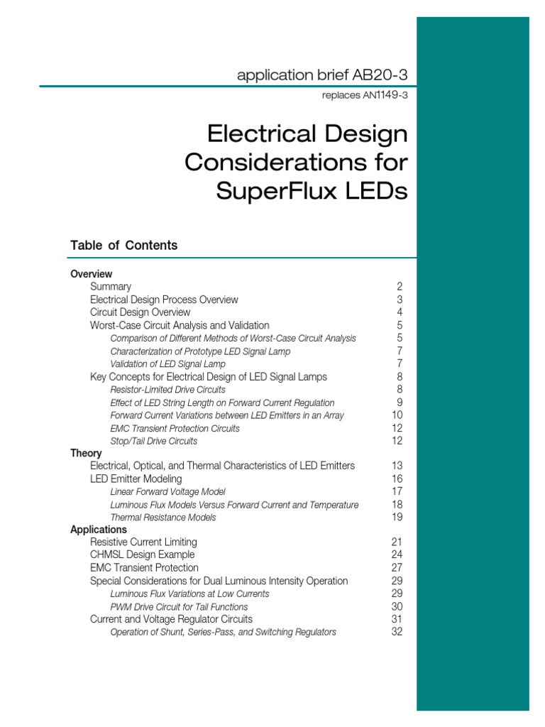 Electrical Design Considerations For Superflux Leds: Application Brief ...