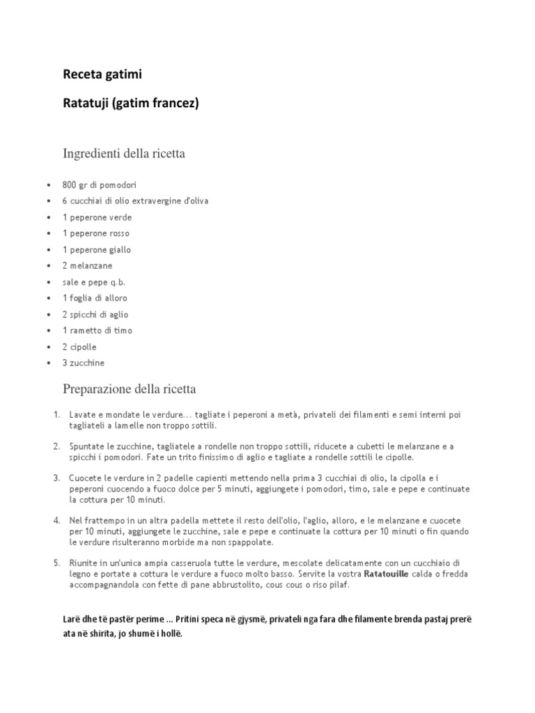 Receta Gatimi | PDF