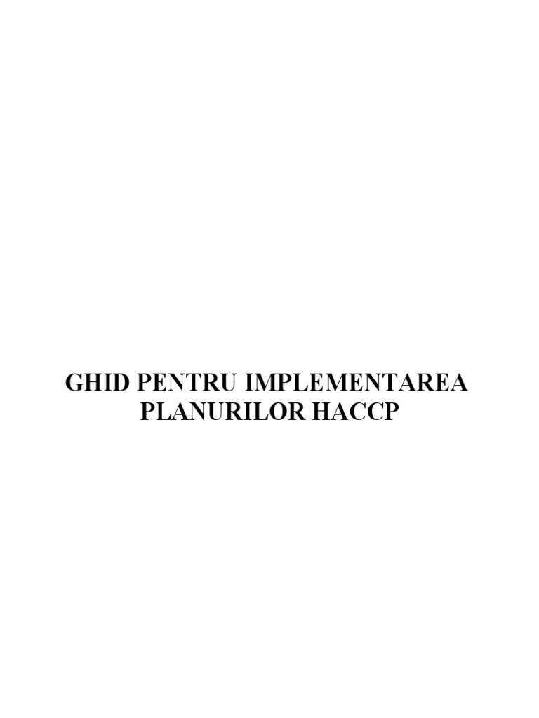 Ghid Implementare HACCP | PDF