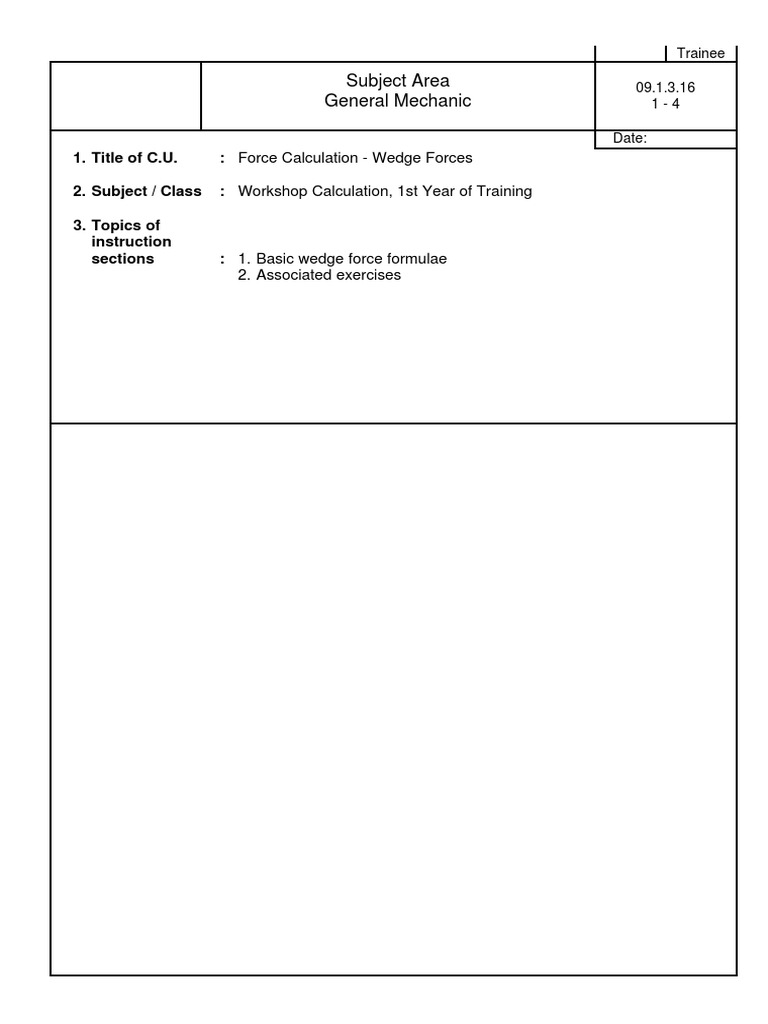 Wedge Force Calc | PDF | Machines | Applied And Interdisciplinary Physics