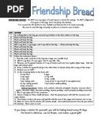 Amish Friendship Bread Recipe | PDF | Batter (Cooking) | Breads