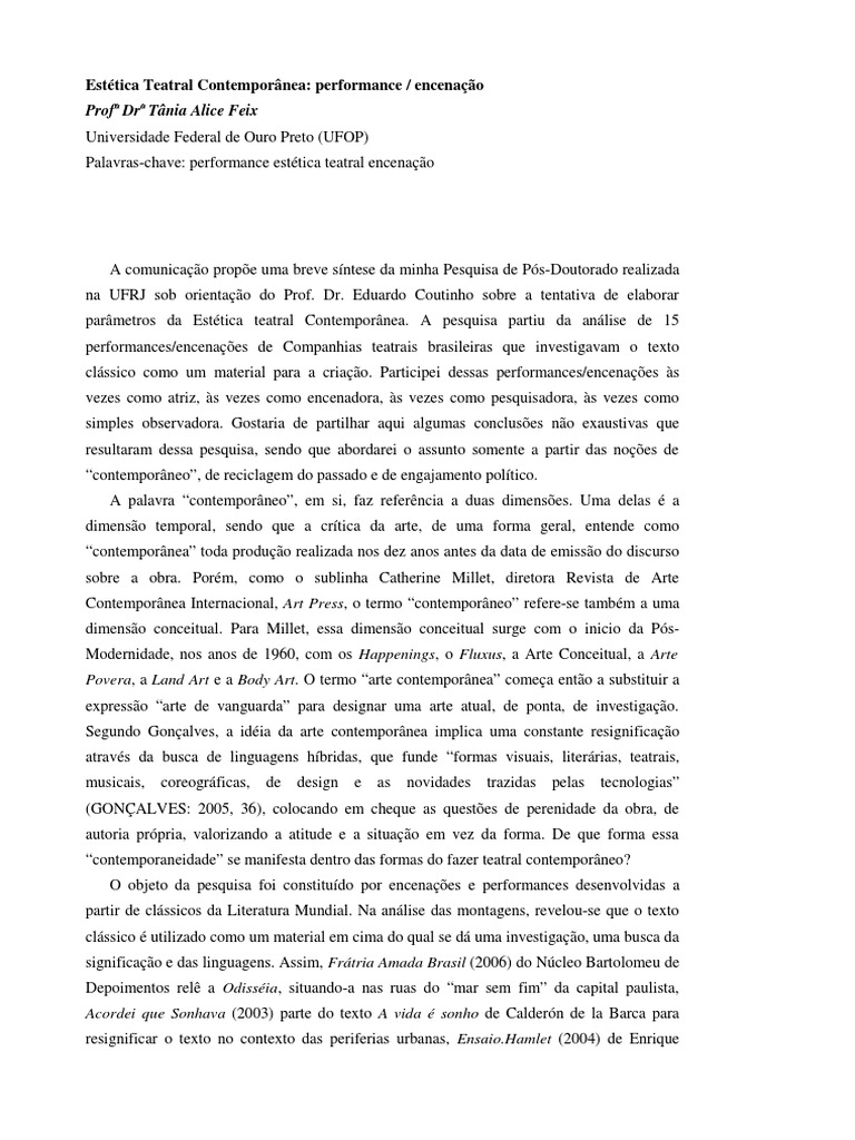 Tania Alice Caplain Feix - Estetica Teatral Contemporanea Performance ...