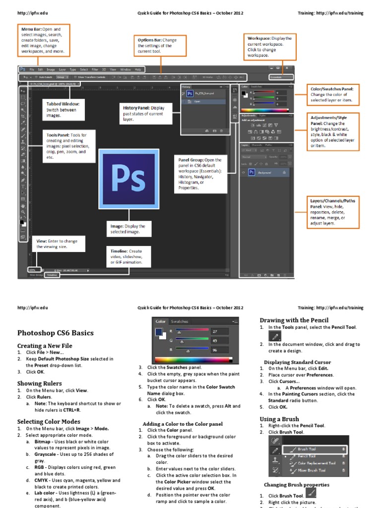Photoshop CS6 Basics Quick Guide | PDF