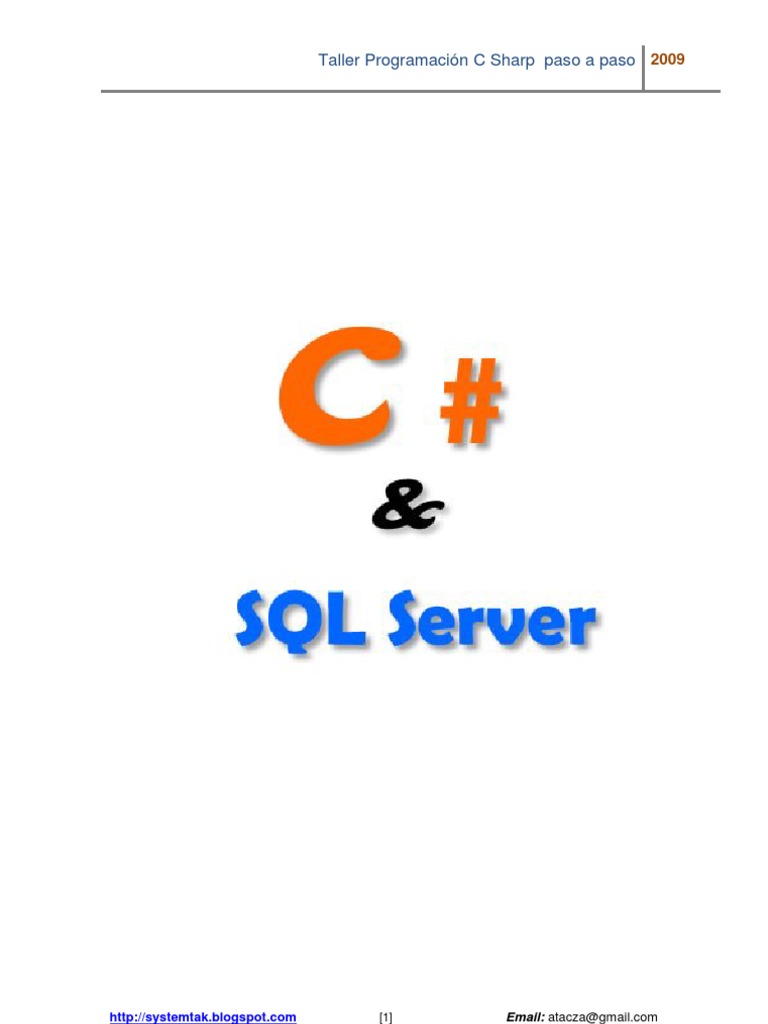 Manual De C Sharp Con Sql Server 2005 Paso A Paso Pdf Servidor Sql De Microsoft Sql