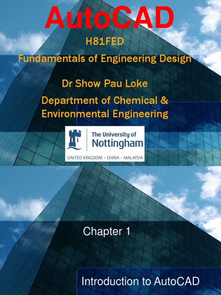 CAD Fundamentals: Introduction to AutoCAD and Basic Drawing Tools | PDF ...