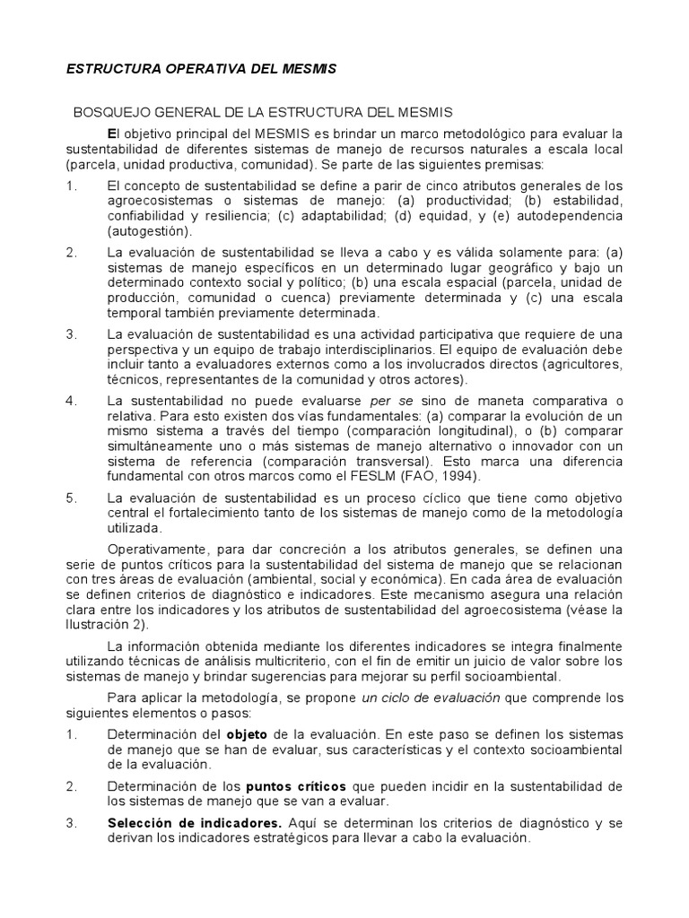 MESMIS | PDF | Sustentabilidad | Ecosistema