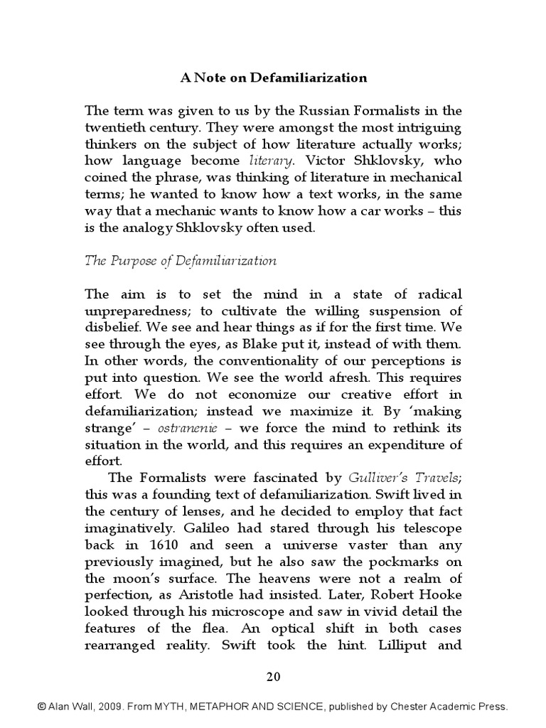 Defamiliarization | PDF | Science | Philosophical Science