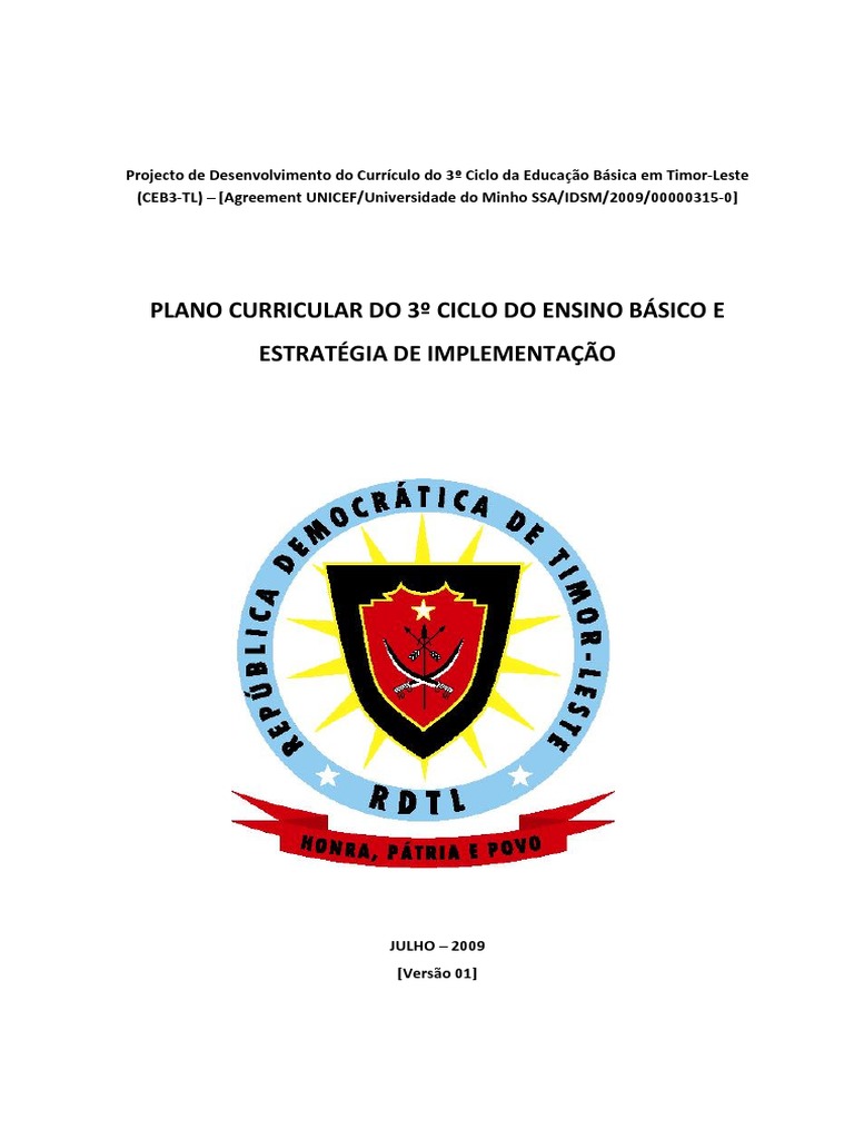 Reforma Curricular Do 3º Ciclo Do Ensino Básico em Timor-Leste | PDF ...