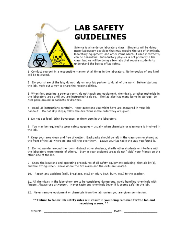 Lab Safety Guidelines | PDF