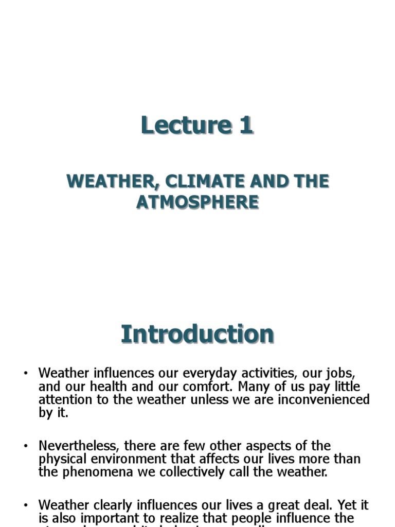 Weather and Climate Overview | PDF | Atmosphere Of Earth | Troposphere