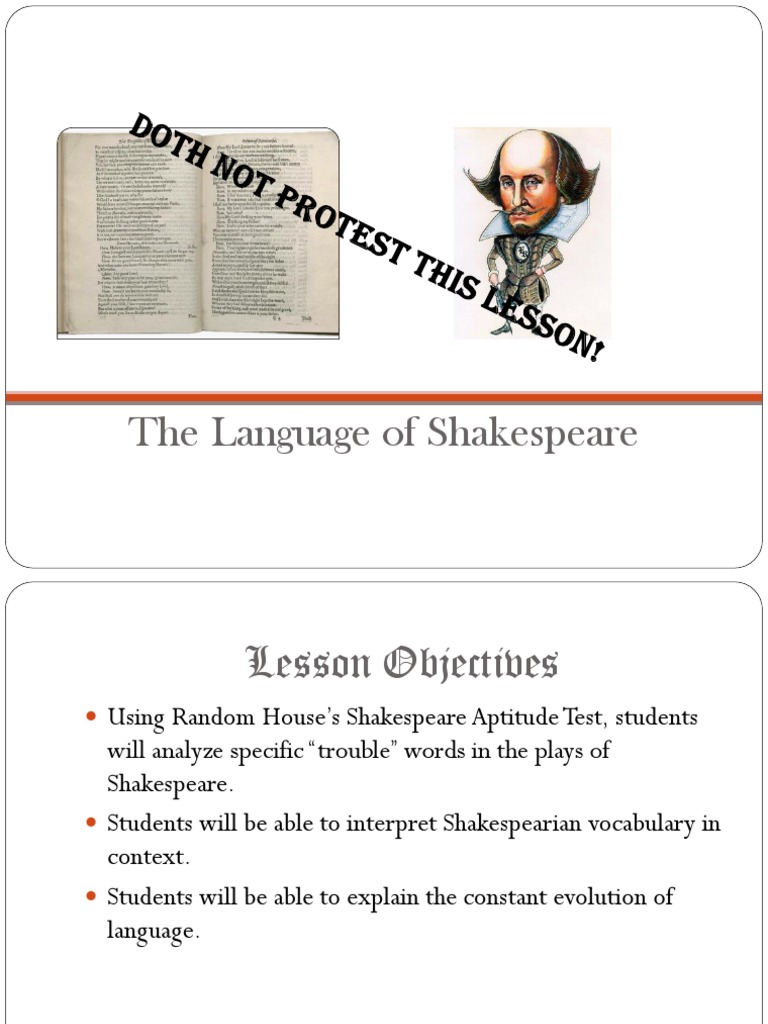 Understanding Shakespearean Vocabulary | PDF