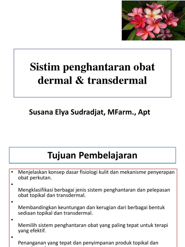 Sistim Penghantaran Obat Dermal Transdermal | PDF | Pengembangan Diri