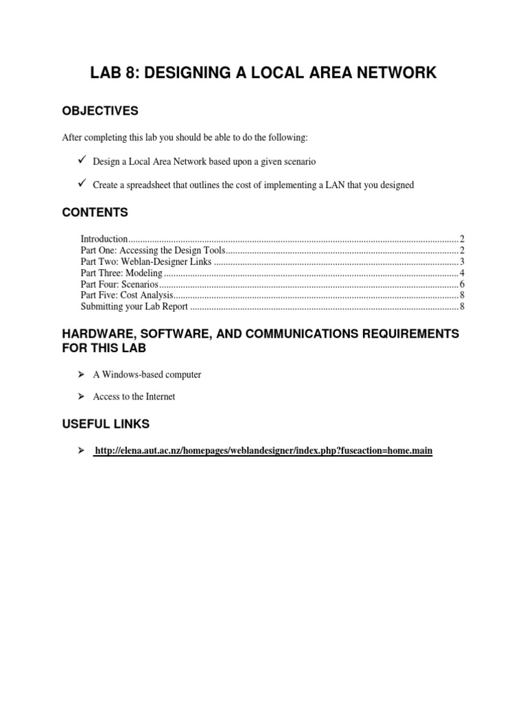 Designing a Local Area Network Lab | PDF | Local Area Network ...