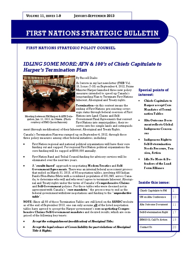 First Nations Termination Policy Analysis | PDF | First Nations ...