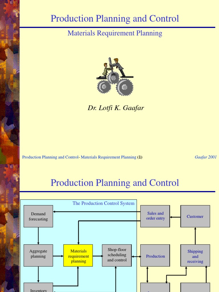 Production Planning and Control | PDF | Information Management | Supply ...