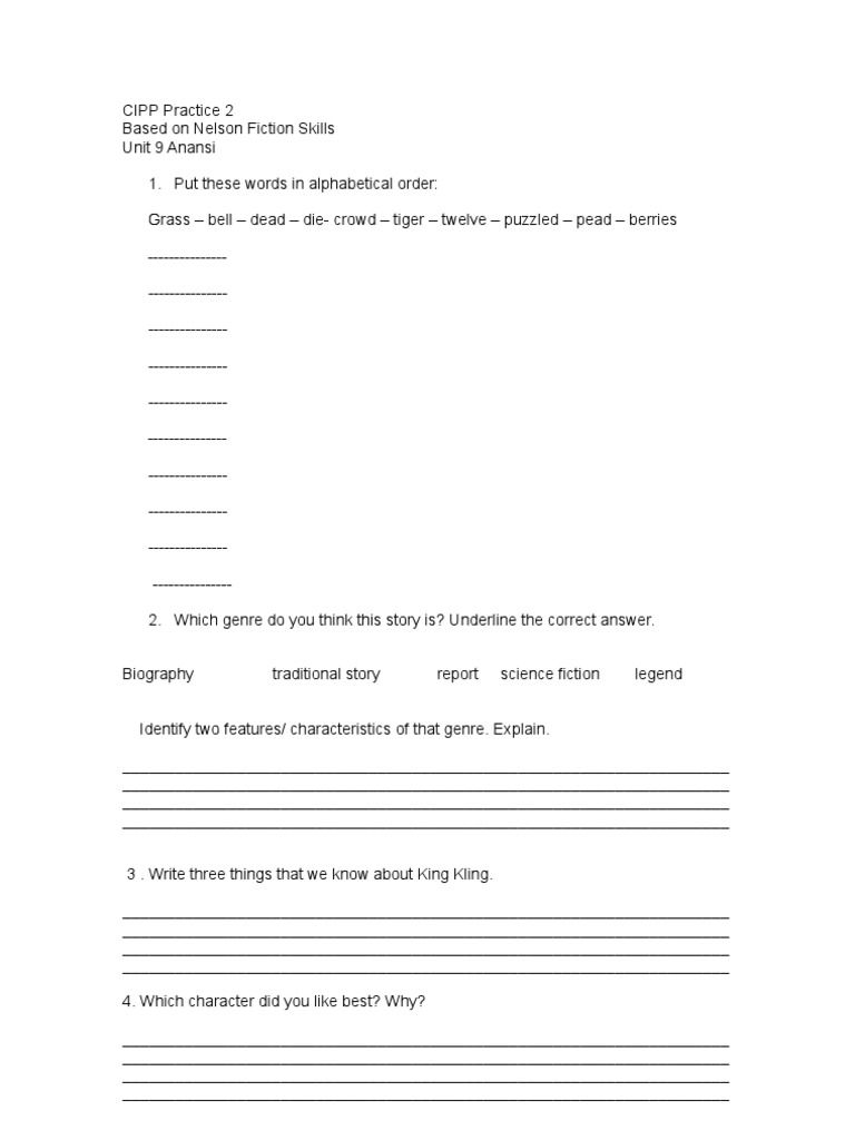 CIPP Practice Worksheet | PDF