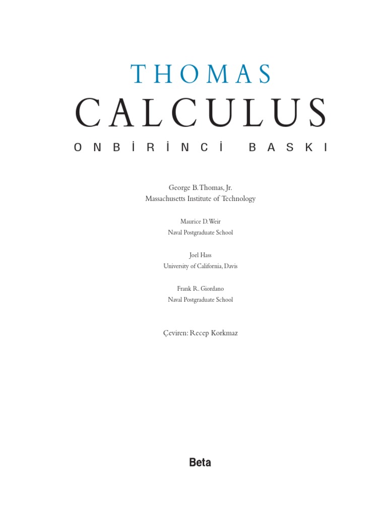 Thomas Calculus 11ed (TR) - 1 | PDF