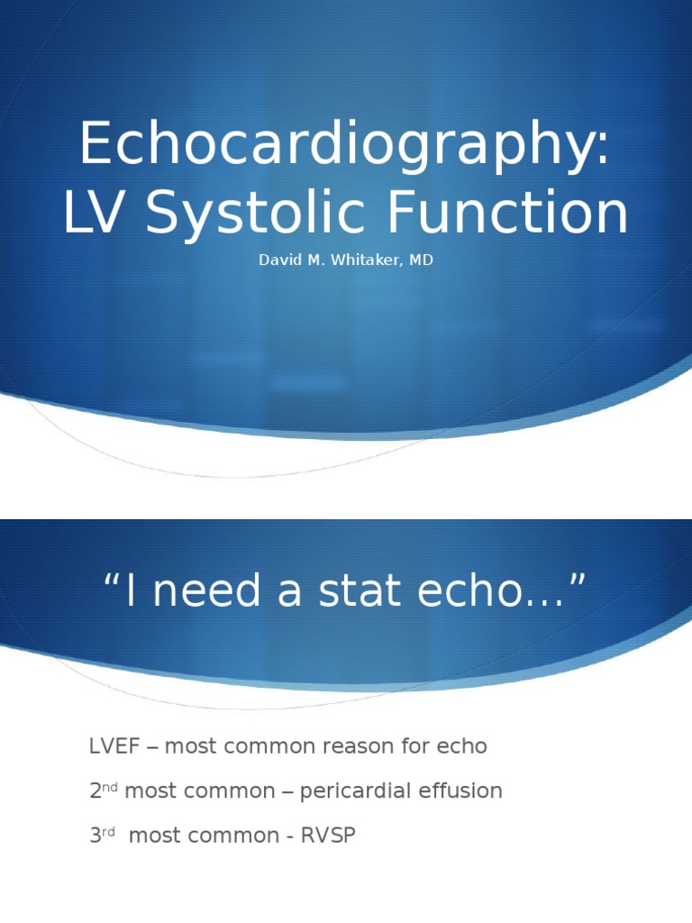 LV Function Assessment in Echocardiography | PDF | Ventricle (Heart ...