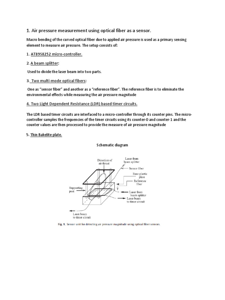Optical Fiber Sensors for Pressure and Strain | PDF | Science & Mathematics