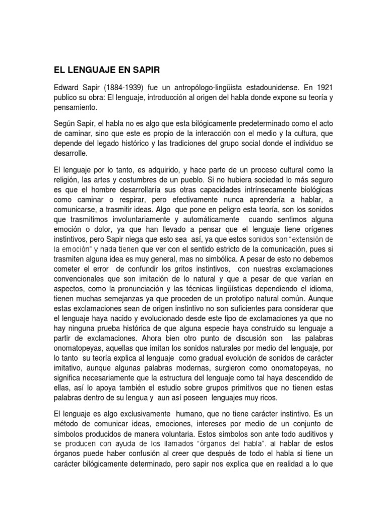 Edward Sapir | PDF | Los símbolos | Lingüística
