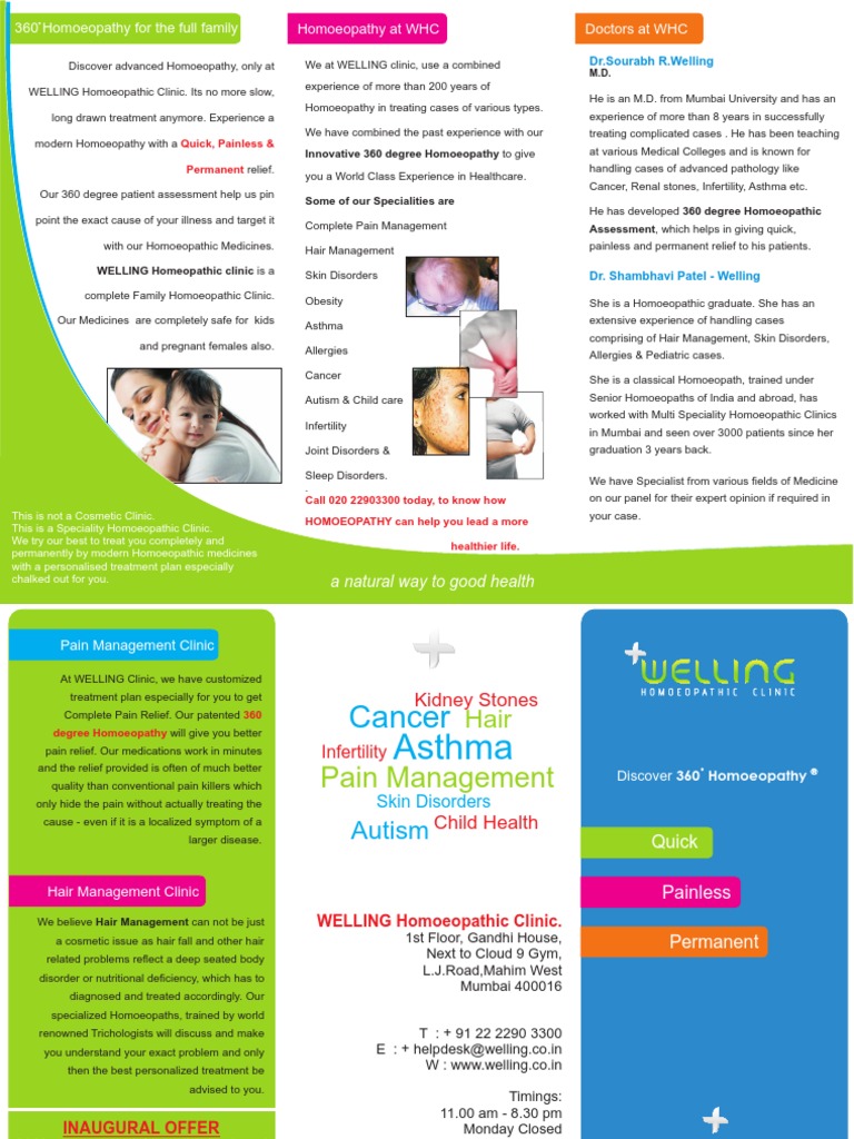 Homeopathy Brochure | PDF | Homeopathy | Pain Management