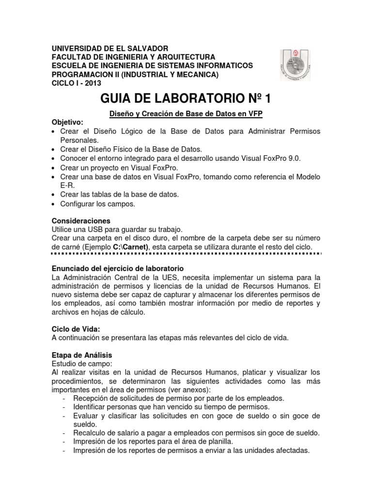 Guia 01 Laboratorio Creacion de Base de Datos 2013 PDF | PDF | Tabla ... Guia 01 Laboratorio Creacion de Base de Datos 2013 PDF | PDF | Tabla ...