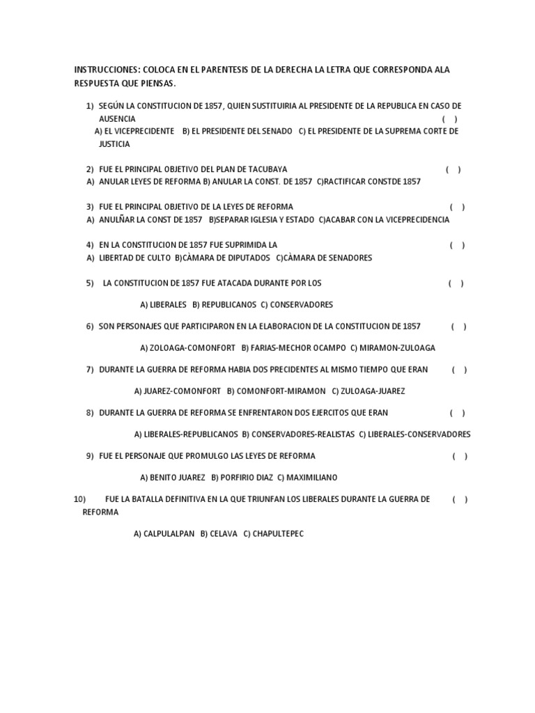Constitución de 1857: Claves y Contexto | PDF | Gobierno | México