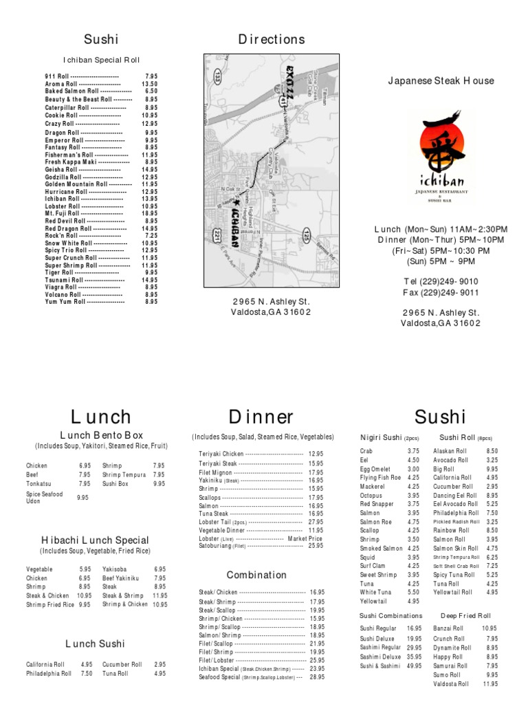 Ichiban Togo Menu | PDF | Sushi | East Asian Cuisine