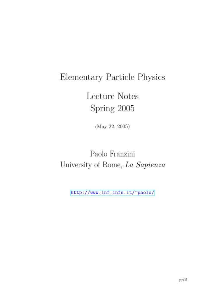 Particle Physics 3 | PDF | Standard Model | Electronvolt