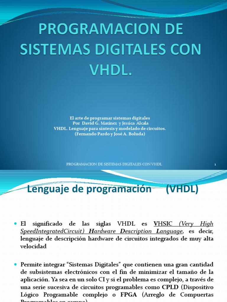 Programacion VHDL Con (PLD) | PDF | Vhdl | Puerta lógica