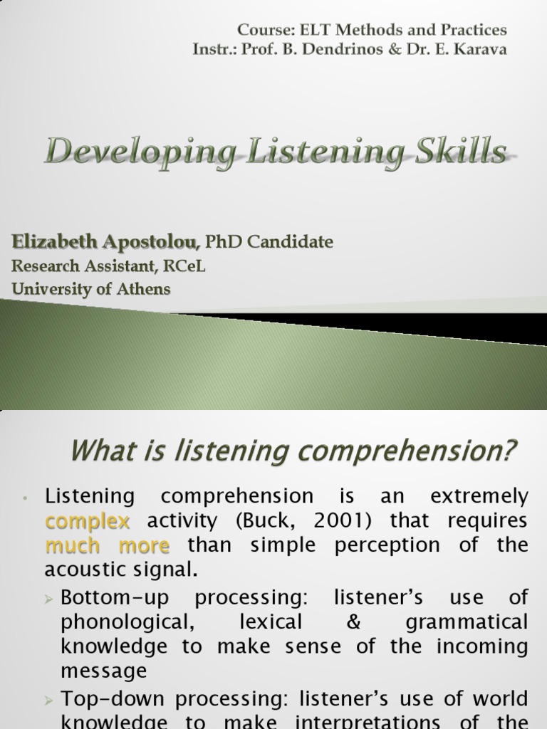 Enhancing Listening Comprehension Skills | PDF | Reading Comprehension ...