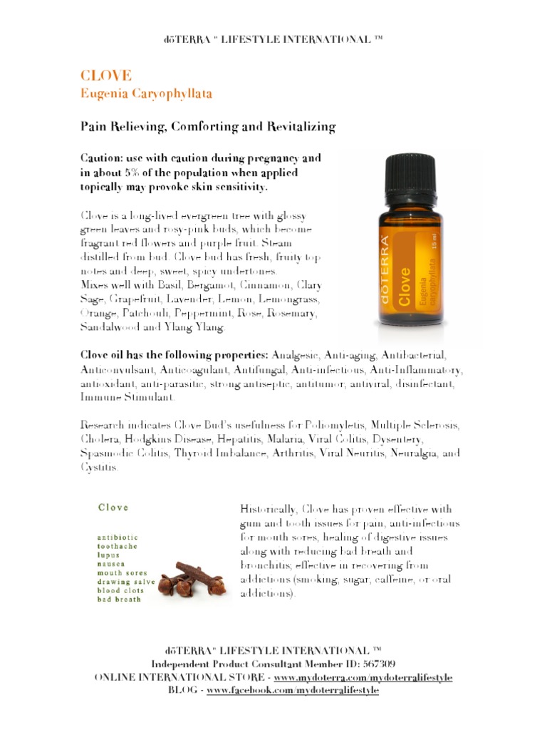 dōTERRA Clove Oil | PDF | Clove | Aromatherapy