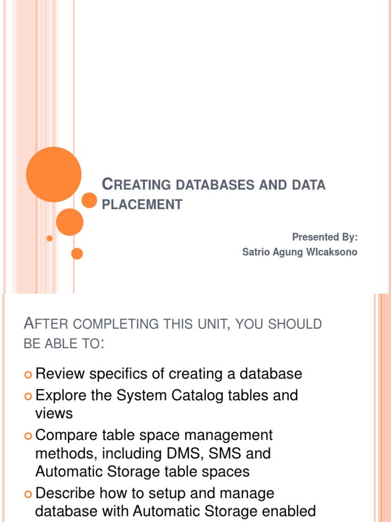 Creating Databases and Data Placement | PDF | Data Buffer | Databases